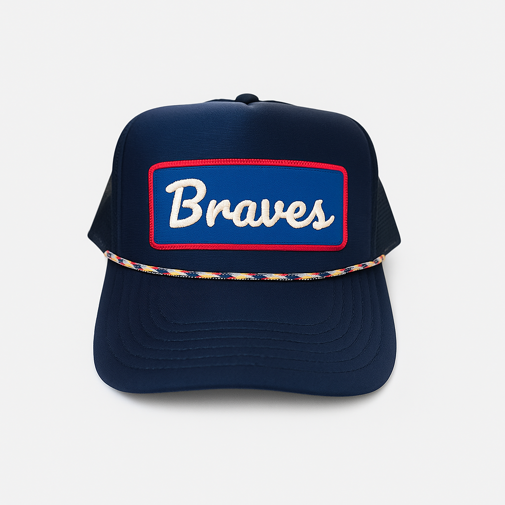 "Varsity Braves" Hat (Blue and Ivory Patch) – Golden Eye Truckers